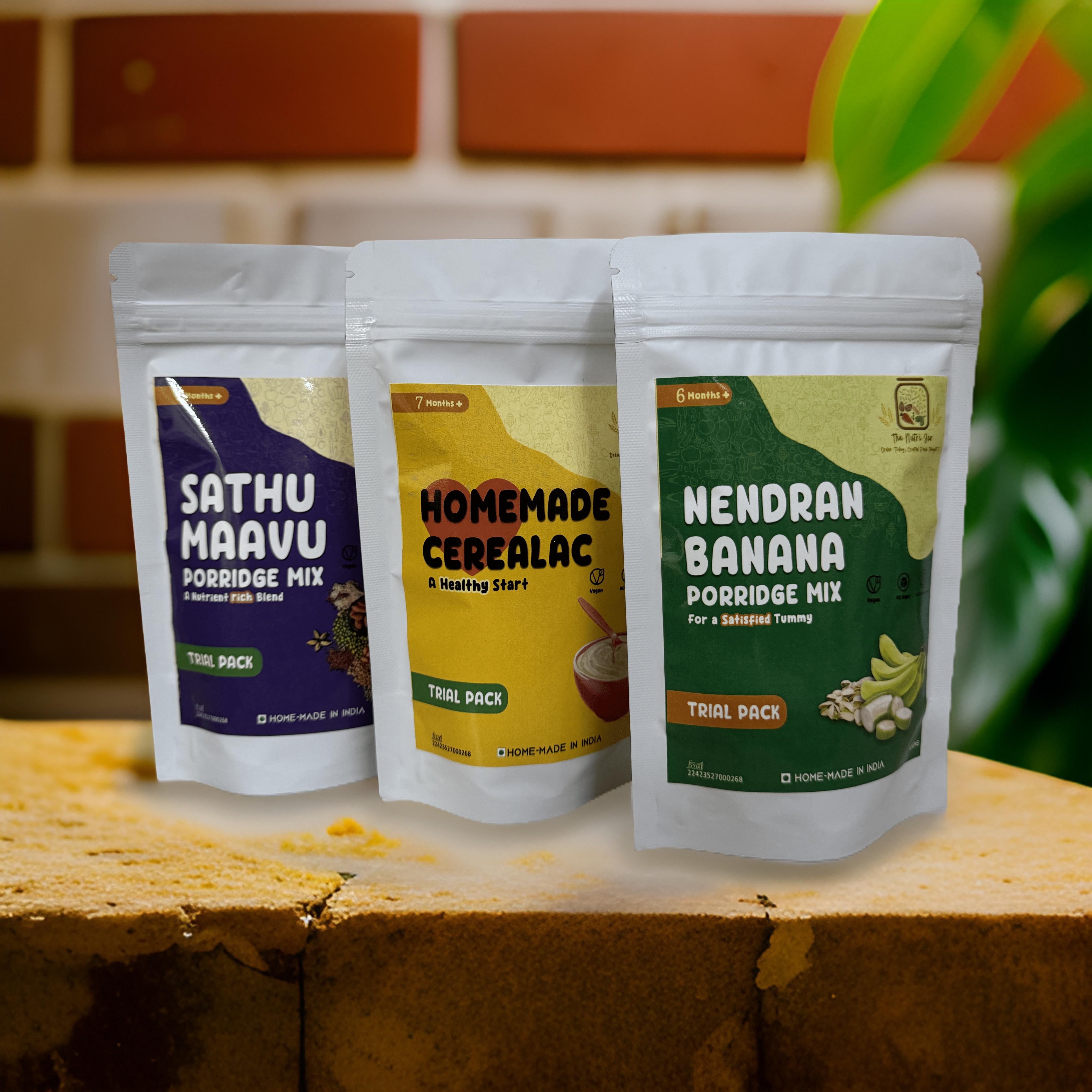 Nutri Combo Trial - Sathumaavu(50g) + Homemade Cerealac(50g) + Nendran – The Nutri Jar